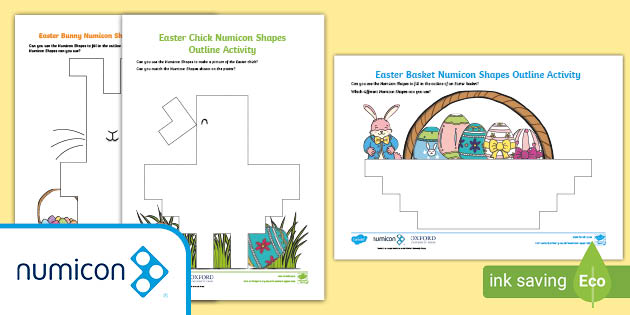 Easter-Themed Numicon Shape Outlines Activities Pack